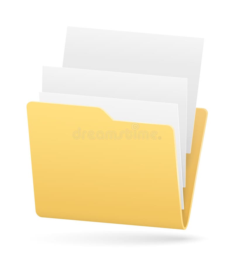 Vector Full Folder of Documents and Papers Stock Illustration ...