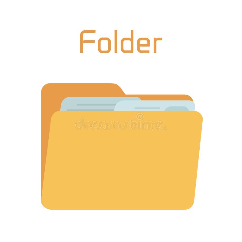 Vector Full Folder, Yellow Container for Documents Stock Vector ...