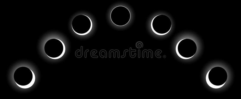 Vector Full Solar Eclipse Phases Stock Vector - Illustration of ...