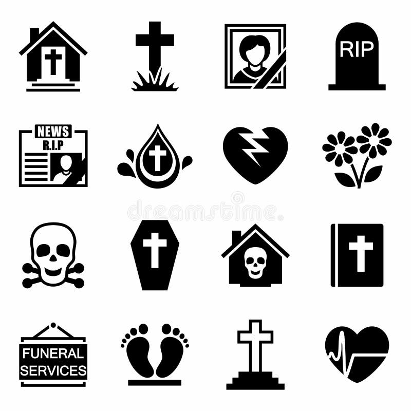 Vector Set Funeral Service Logos. Badges, Emblems, Icons of Gravestones ...