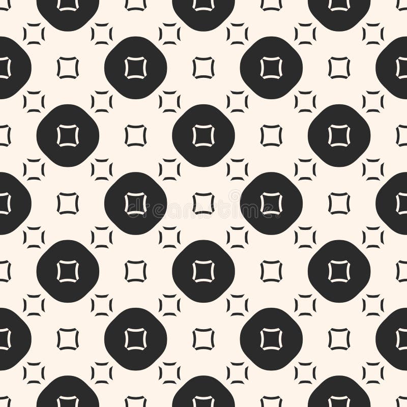 Vector Funky Geometric Seamless Pattern with Circles and Squares Stock ...