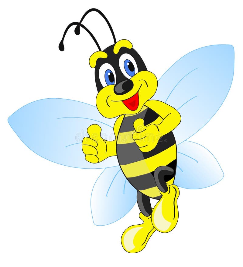 Vector funny cartoon bee stock vector. Illustration of wasp - 19078453