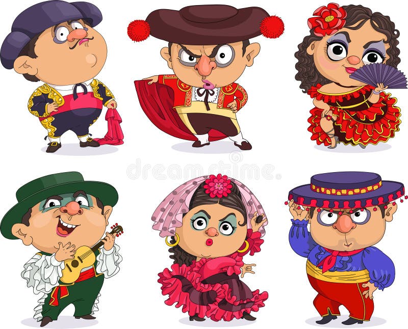 Spanish Man Woman National Costume Stock Illustrations – 138 Spanish ...