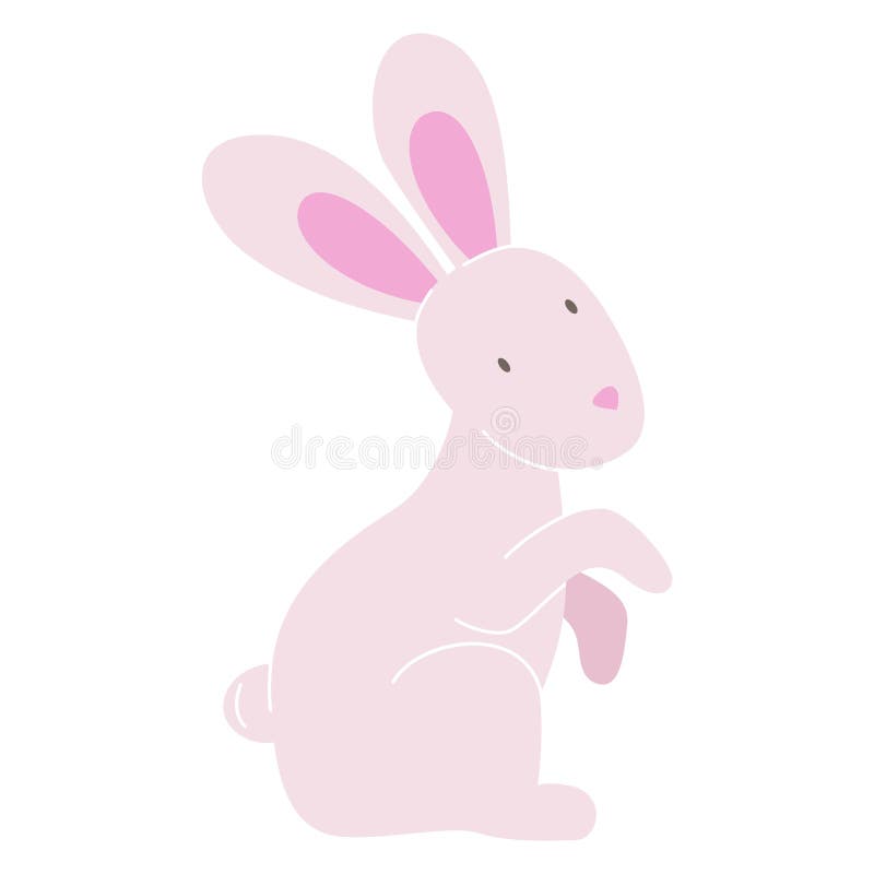 Vector Funny Cute Pink Easter Bunny. Happy Easter Stock Vector ...
