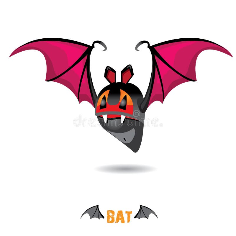 Vector Funny Devil Bat with Wings. Stock Vector - Illustration of apps ...