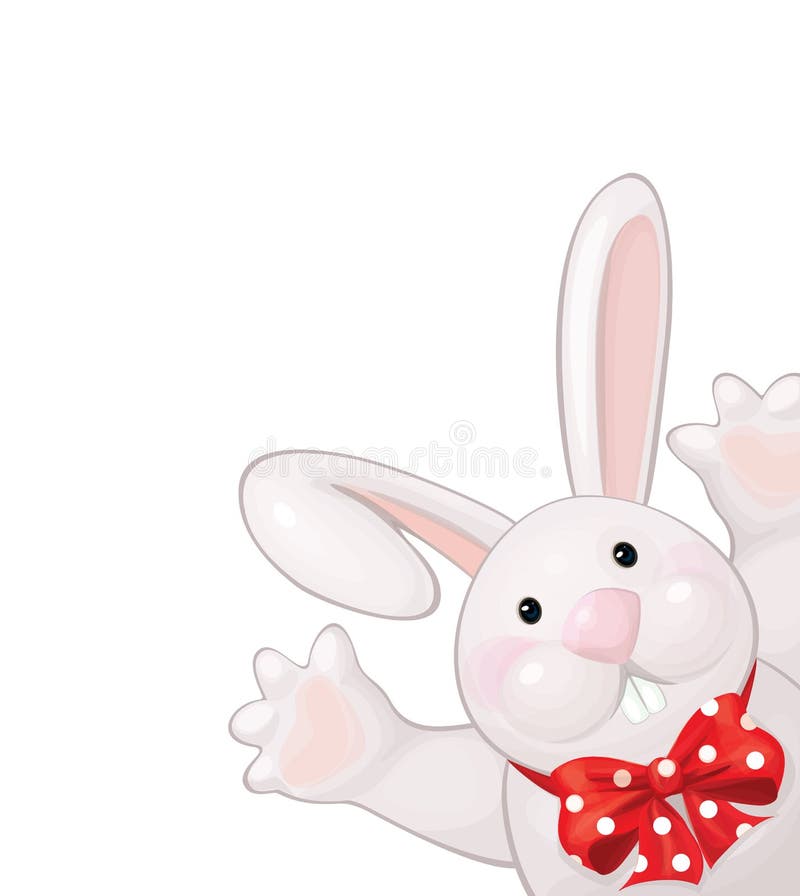 Vector of Funny Rabbit Isolated. Stock Vector - Illustration of ribbon ...