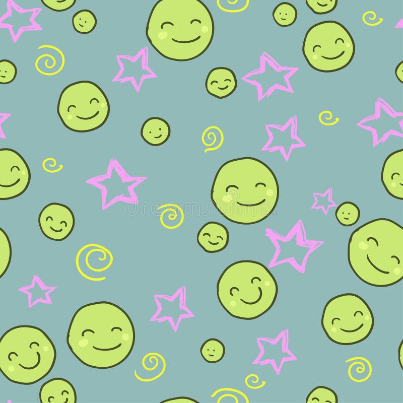 Vector Funny Seamless Pattern Stock Vector - Illustration of emotion ...