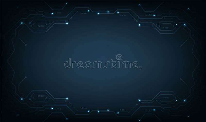 Circuit Board Blue Technology Background. Stock Vector - Illustration ...