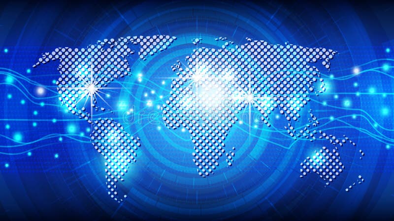 Vector Futuristic Concept of Digital Global Technology and the Internet ...