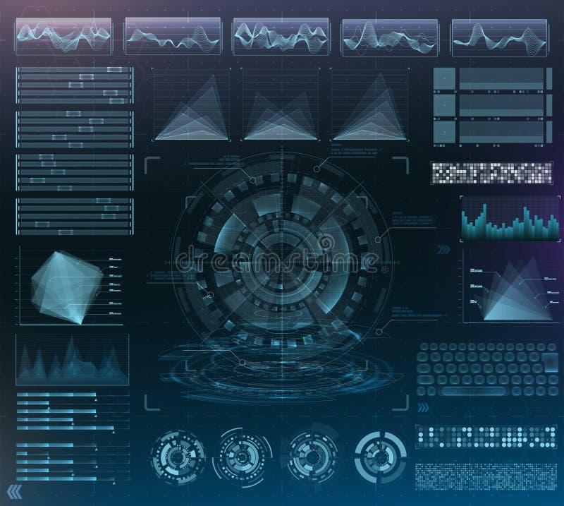 Vector Futuristic Interface Hud Design. Set Infographic Elements Stock ...