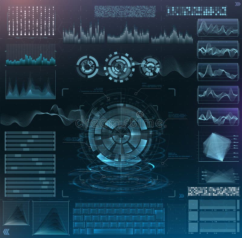 Vector Futuristic Interface Hud Design. Set Infographic Elements Stock ...