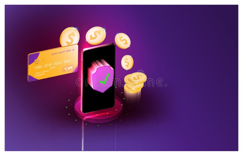 Vector Futuristic Smart Security Credit Cards Controls Technology ...