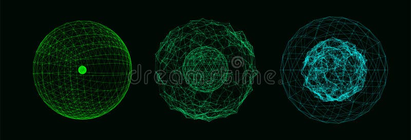 Vector Futuristic Sphere of Particles and Lines. Network Connection Big ...
