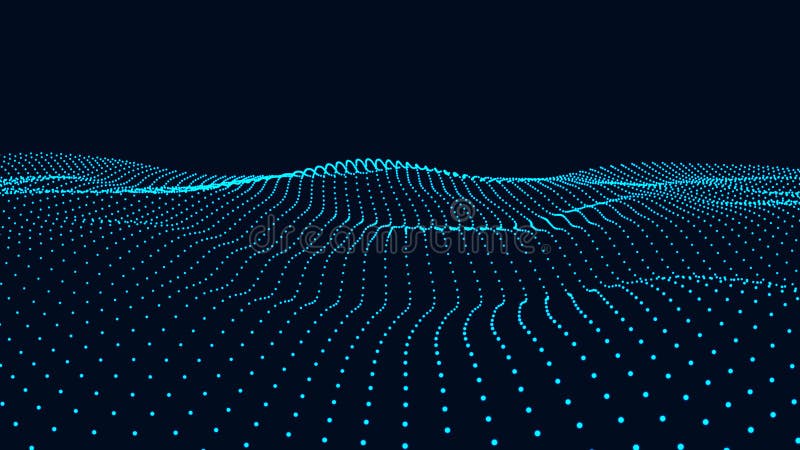 Vector Futuristic Wave. Digital Technology. Big Data Stock Illustration ...
