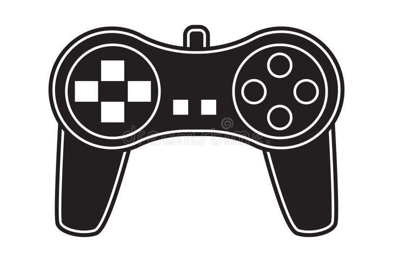 Vector Game Controller Gamepad Icon. Black Shape Joystick Element Flat ...