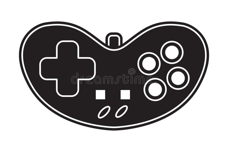 Vector Game Controller Gamepad Icon. Black Shape Joystick Element Flat ...