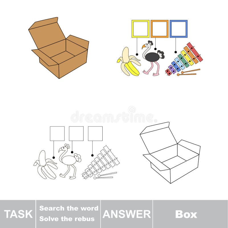 Vector Game. Find Hidden Word Box. Search the Word. Stock Vector ...