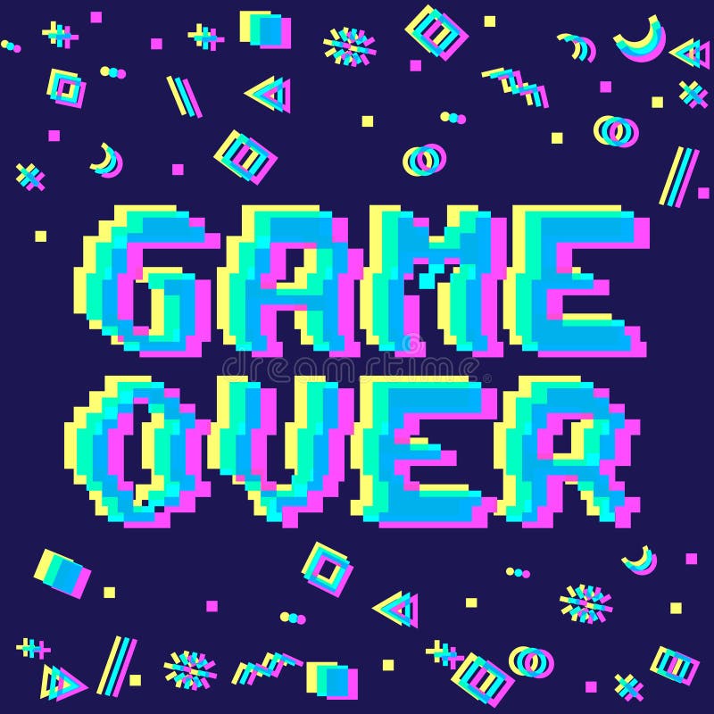 Vector Game Over Pixel Glitch Stock Illustration - Illustration of ... Vector Game Over Pixel Glitch Stock Illustration - Illustration of ...