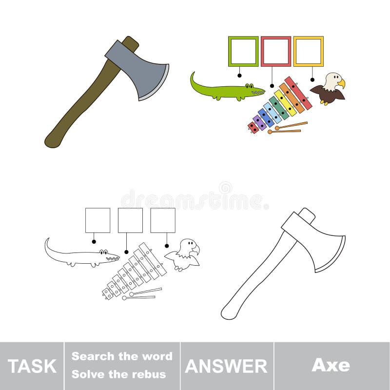 Vector Game. Search the Word. Find Hidden Word Axe Stock Vector ...