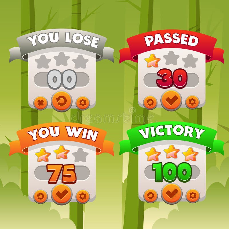 Game UI Board Collection for Game Design Stock Vector - Illustration of ...