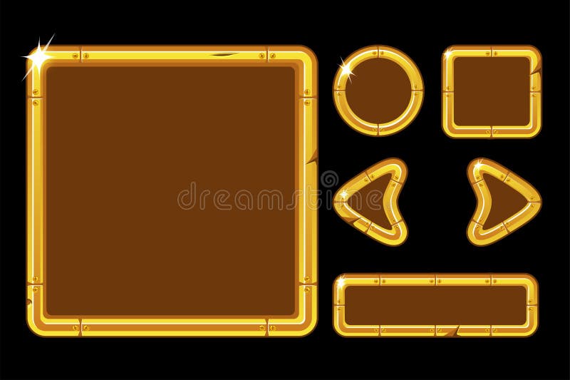 Vector Game Ui Big Kit. Template Wooden Menu of Graphical User ... Vector Game Ui Big Kit. Template Wooden Menu of Graphical User ...