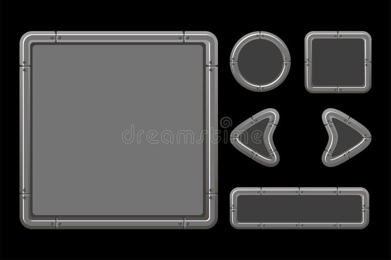 Vector Game Ui Kit Template Green Wooden Menu Of Graphical User Interface Gui And Buttons To
