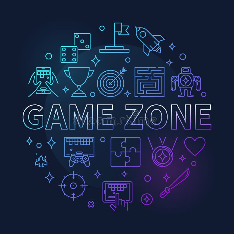 Game Zone Signage Banner For Children Playgrounds Cartoon Vector ...