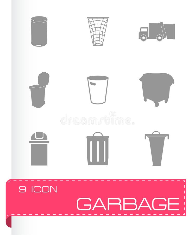 Garbage Icons set stock vector. Illustration of conservation - 66080185
