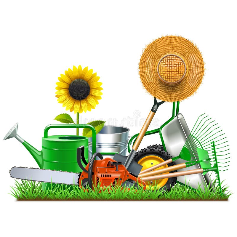 Wheelbarrow Garden Accessories Stock Illustrations – 232 Wheelbarrow ...