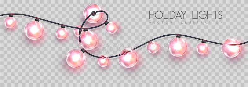 Vector Garlang of Pink Lamps on Transparent Background. Holiday String ...