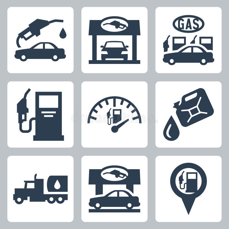 Vector Vehicle Service Station Icons Stock Vector - Illustration of ...