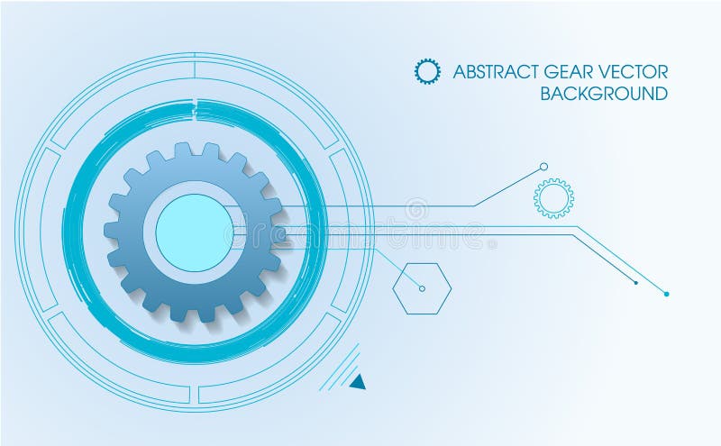 Abstract Gear Vector Background with Lines in Blue Color Stock ...