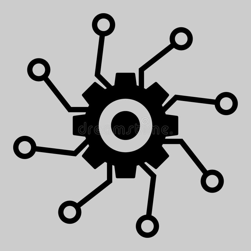 Vector Gear Circuit Links Icon Illustration Stock Vector - Illustration ...