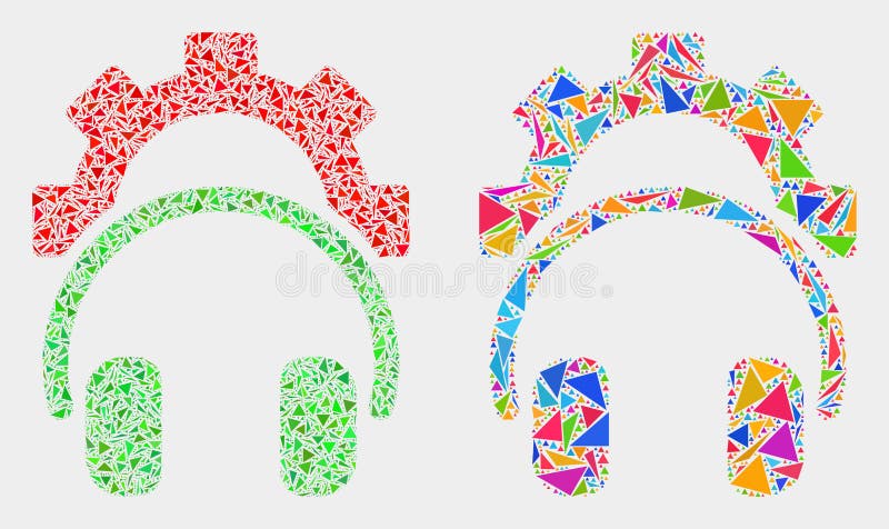 Vector Gear Headphones Mosaic Icon of Triangle Elements Stock Vector ...