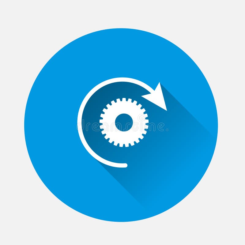 Vector Gear Icon and Three Arrows. Workflow Symbol on Transparent ...