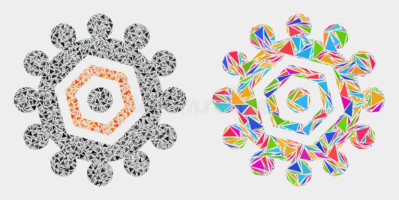 Vector Gear Mosaic Icon of Triangle Elements Stock Vector ...