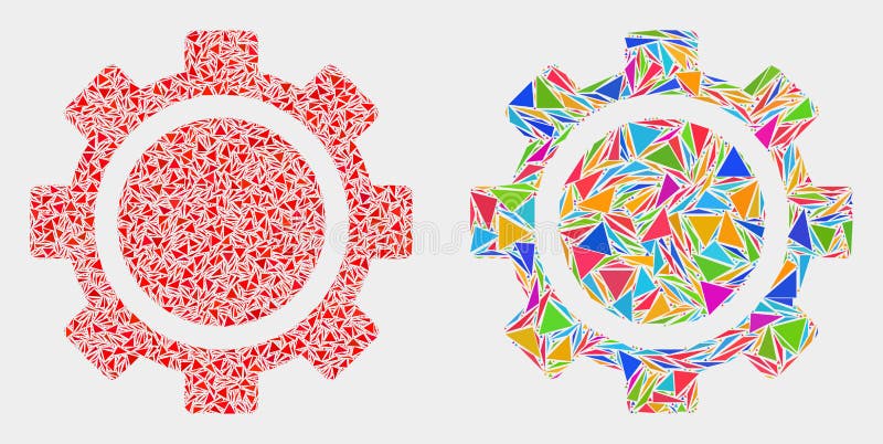 Vector Gear Mosaic Icon of Triangle Items Stock Vector - Illustration ...