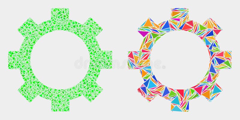 Vector Gear Mosaic Icon of Triangles Stock Vector - Illustration of ...