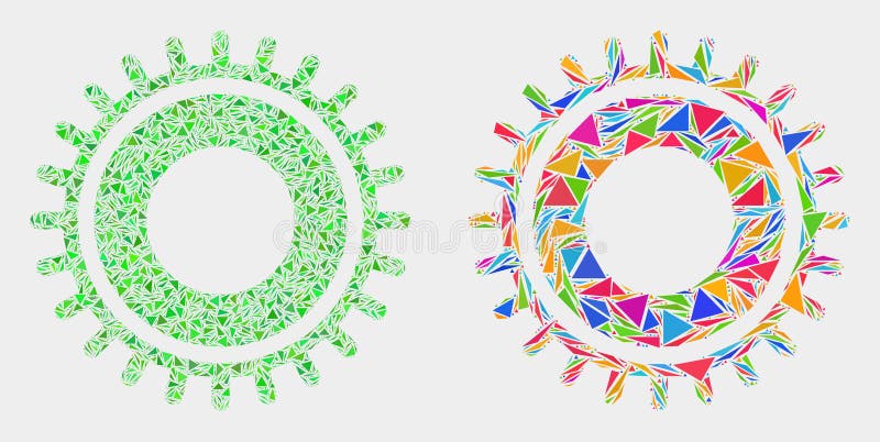 Vector Gear Mosaic Icon of Triangles Stock Vector - Illustration of ...