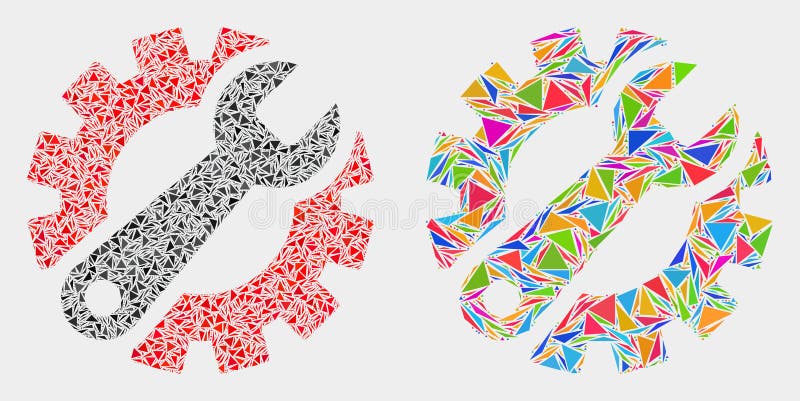 Vector Gear Tools Mosaic Icon of Triangle Elements Stock Vector ...