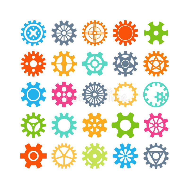 Vector gears icons set. stock illustration. Illustration of gears ...