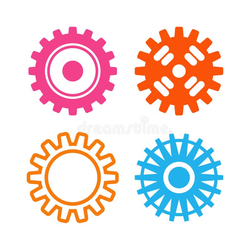 Vector gears icons set. stock illustration. Illustration of abstract ...