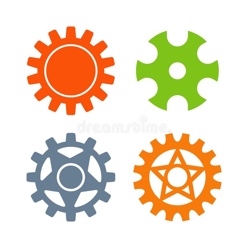 Vector gears icons set. stock illustration. Illustration of engineering ...