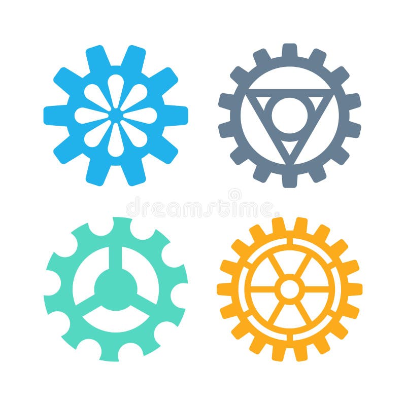 Vector gears icons set. stock illustration. Illustration of abstract ...