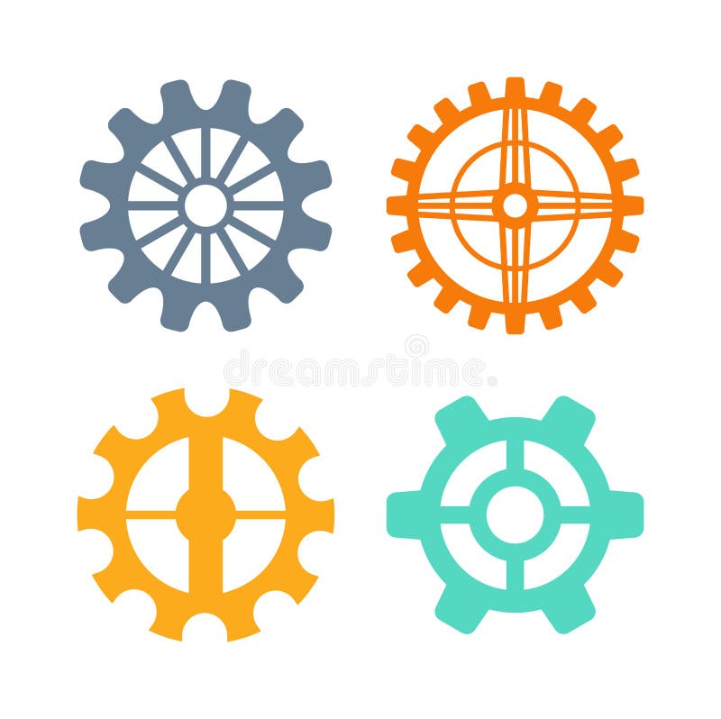 Vector gears icons set. stock illustration. Illustration of logo - 74179997
