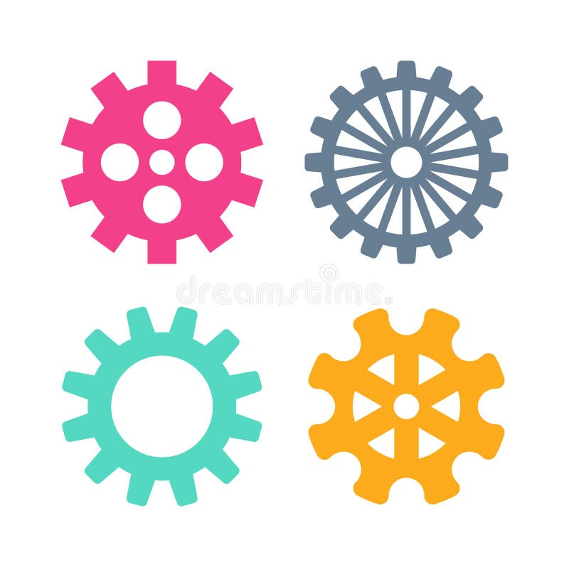 Vector gears icons set. stock illustration. Illustration of business ...