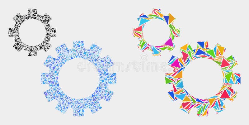Vector Gears Mosaic Icon of Triangle Items Stock Vector - Illustration ...