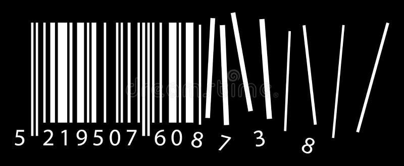 Vector gebroken ean code vector illustratie. Illustration of aftasten ...