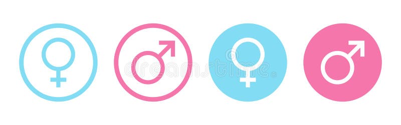 Vector Gender Icon Set in Circle Stock Vector - Illustration of girl ...