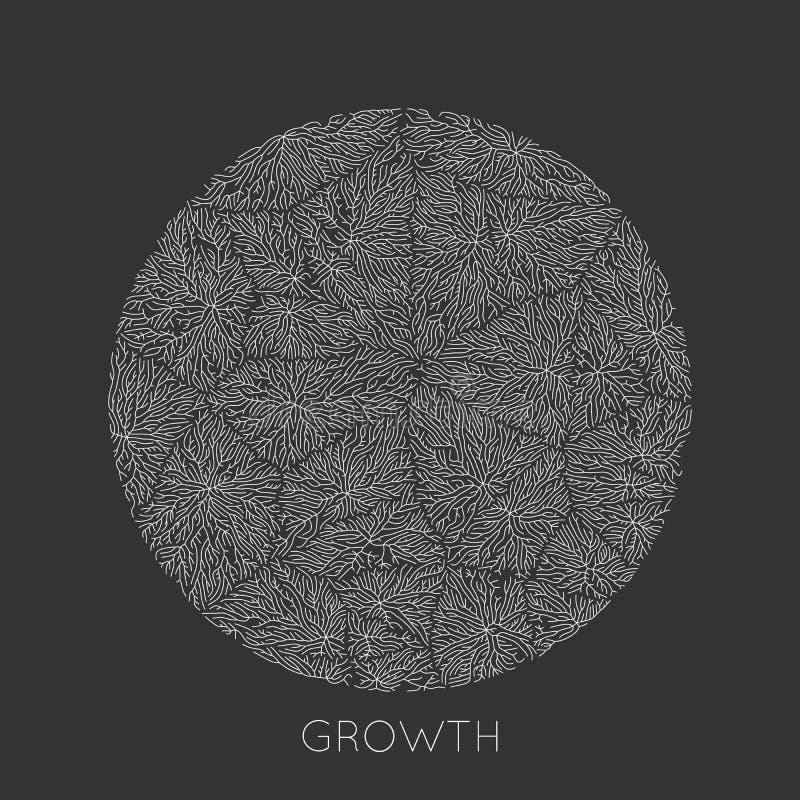 Vector Generative Branch Growth Pattern. Round Texture. Lichen Like ...
